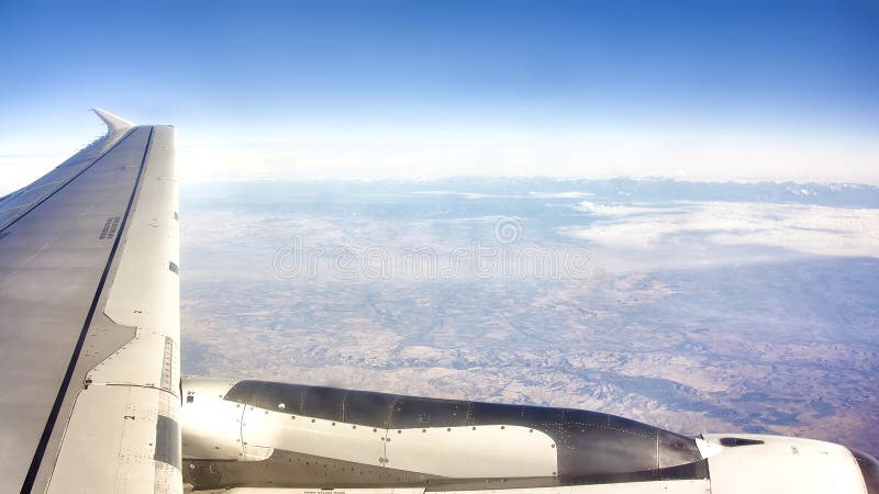 View from the Window of an Airbus A321 Plane Flying Above the Clouds ...