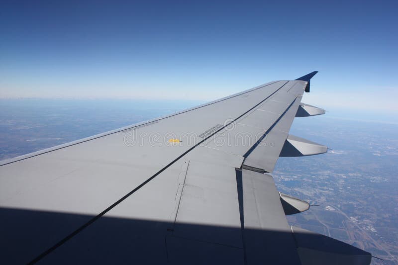 View from Window of a Aircraft Plane Wing Stock Image - Image of gray ...