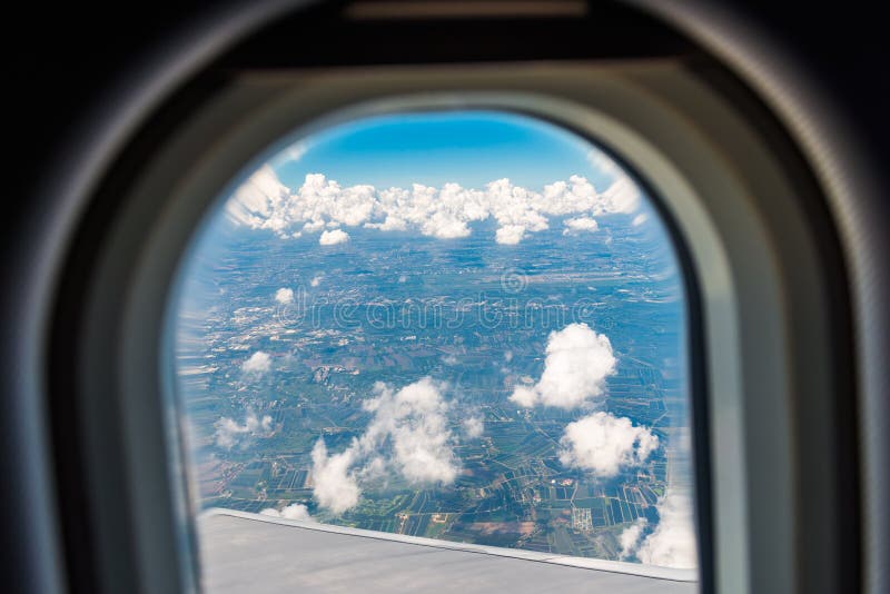 View from the Window of an Airplane Flying Stock Photo - Image of ...
