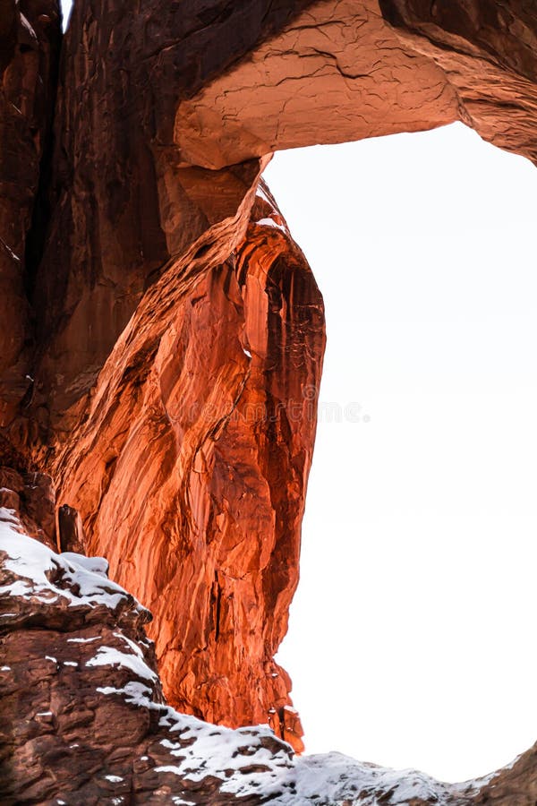 View through Window Arch in Arches National Park Stock Image - Image of ...