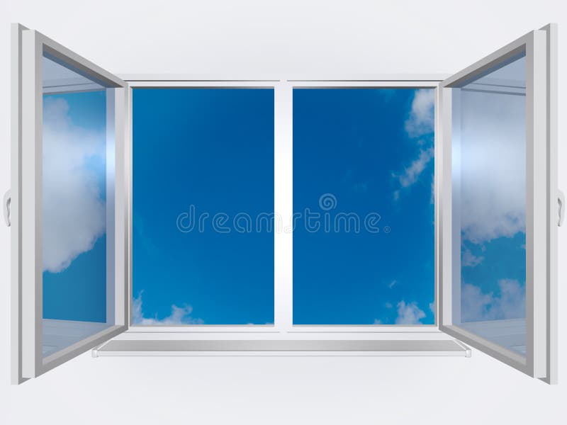 View from the Window of Blue Sky Stock Illustration - Illustration of ...
