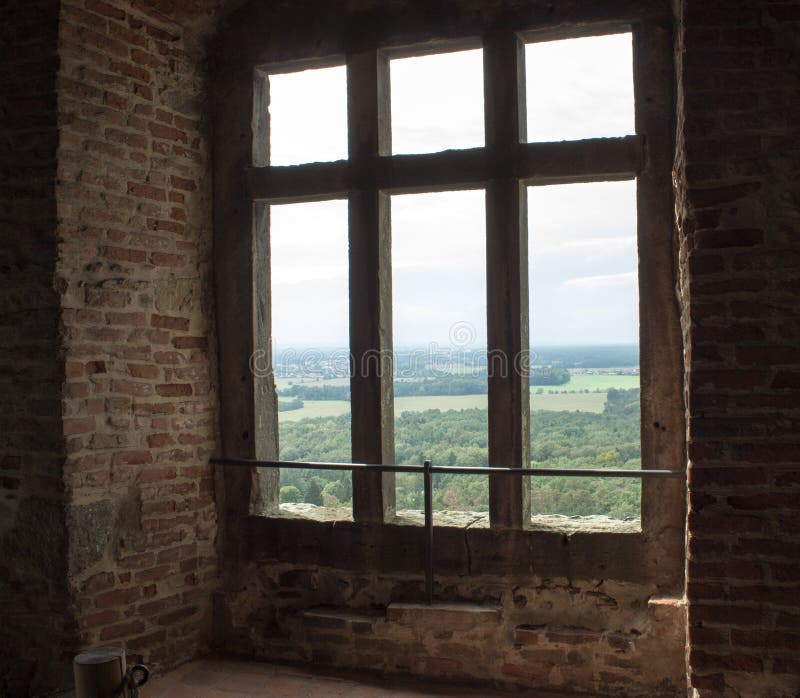 A View through a Window into the Landscape Stock Image - Image of ...