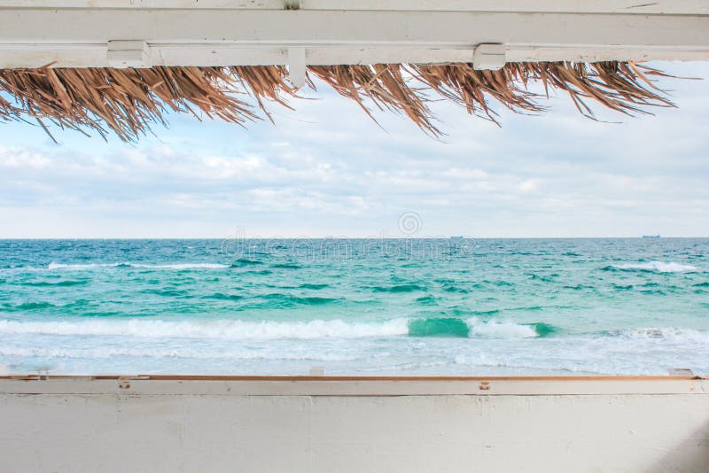 View from the Window of the Bungalow on the Sea Landscape. Stock Photo ...