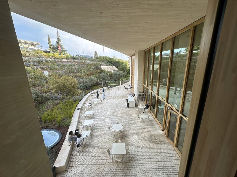 View from the Window of the Cafe Tables in the National Library of ...