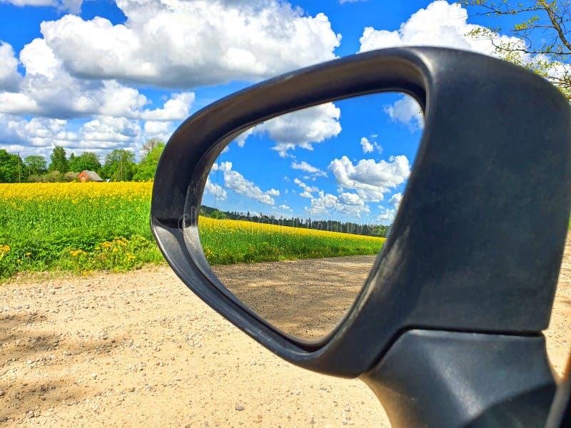 View from the Window of a Car Stock Image - Image of flower, cloud ...