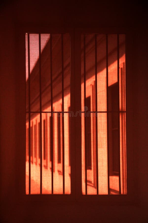 A View through a Window Curtain, Perspective Stock Photo - Image of ...