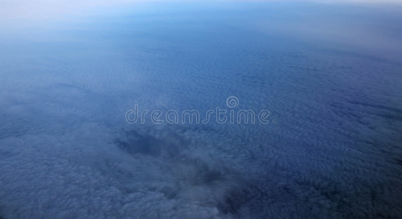View of Window at Flying Airplane and Sky from Top View. Stock Photo ...