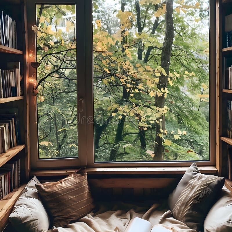 View from the Window of the Forest from the House Stock Photo - Image ...