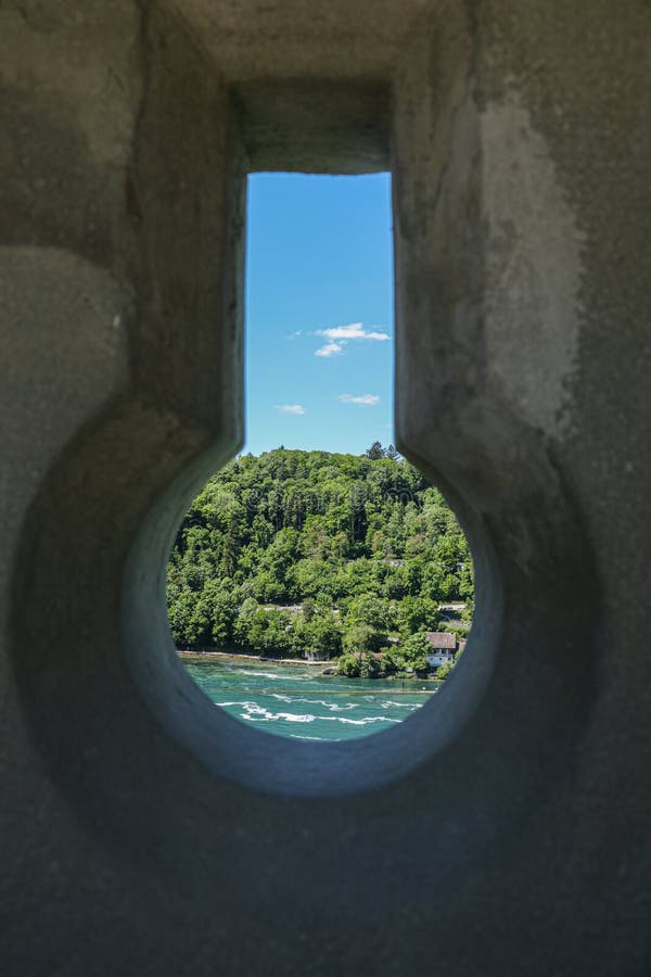 View through Window in a Fortress. Switzerland Stock Image - Image of ...