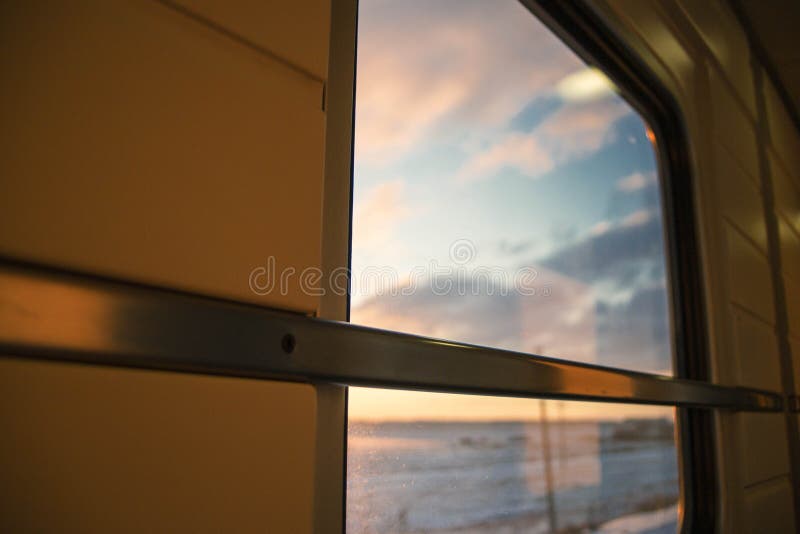 View from the Window of a High-speed Train in the Aisle of a ...