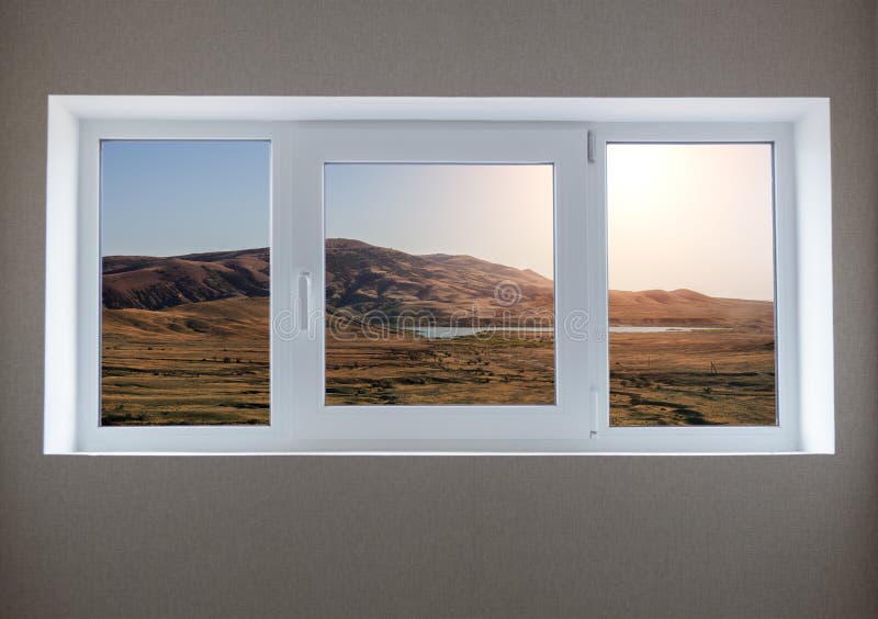 View from the Window of the House on a Beautiful Sunset Stock Photo ...