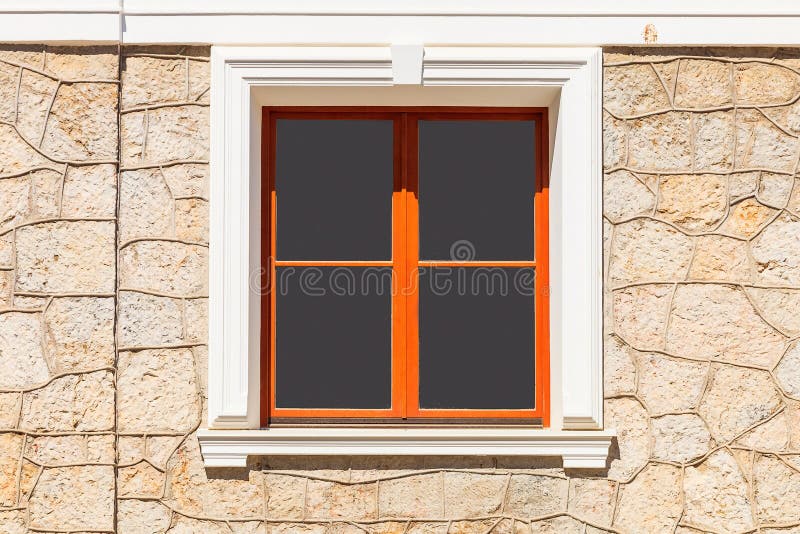 A View of the Window of the House from the Outside Stock Image - Image ...