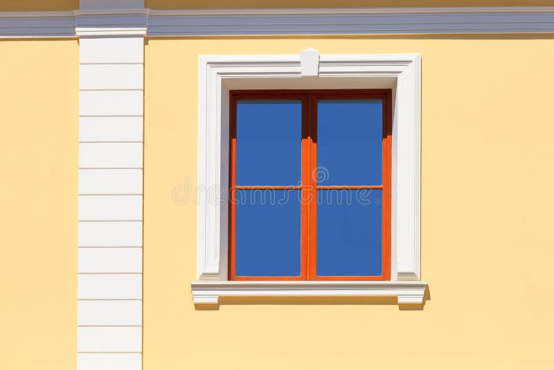 A View of the Window of the House from the Outside Stock Image - Image ...
