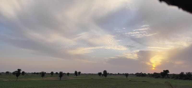 Sunset View from the Window of the Indian Rail Stock Image - Image of ...