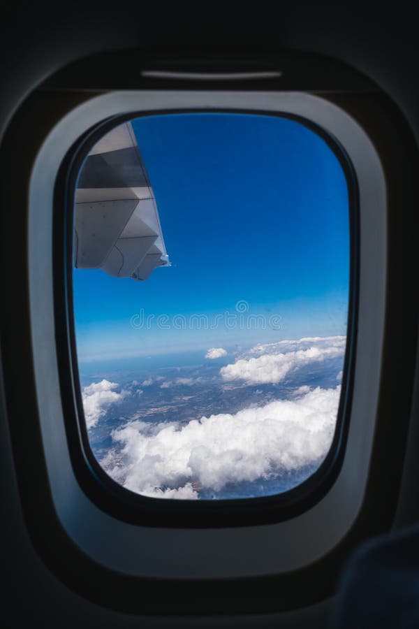 View of a Window Inside the Plane during a Flight Stock Image - Image ...