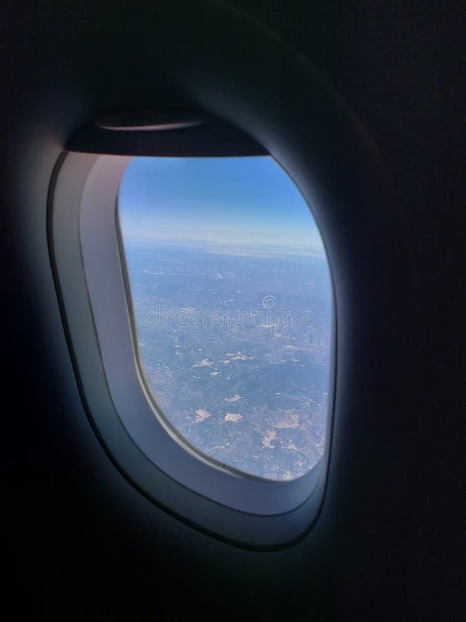 View of a Window Inside the Plane during a Flight Stock Photo - Image ...
