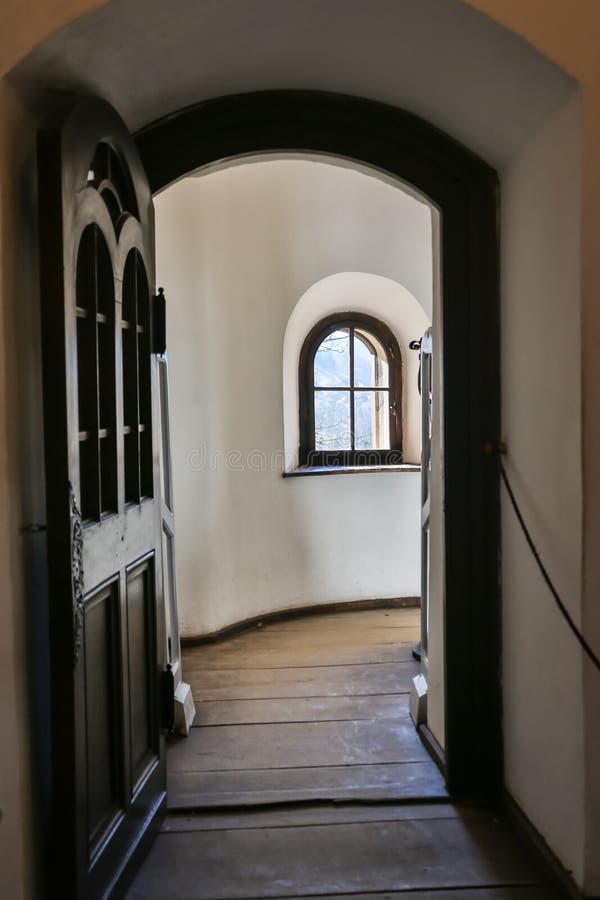 Window in Medieval Gothic Style in Spain, Europe. Stock Photo - Image ...