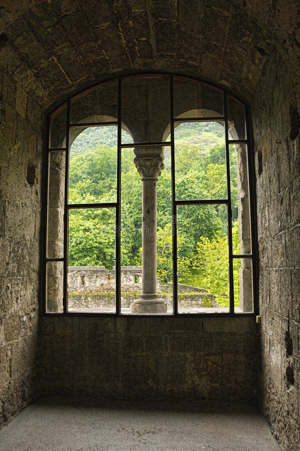 View from the Window in a Medieval Castle Stock Image - Image of window ...