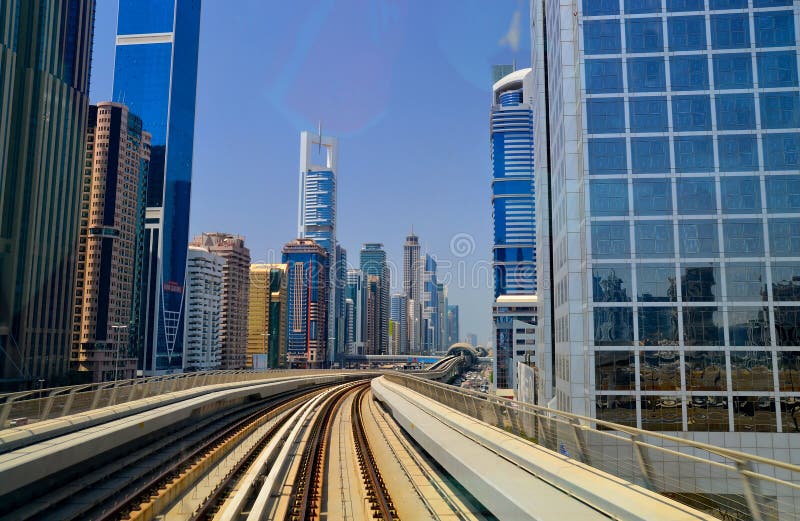 View from the Window in the Metro in Dubai, 2016 Stock Photo - Image of ...