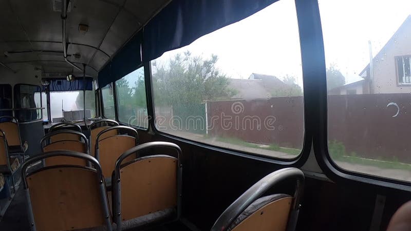 View from Window of Moving Bus. Different Buildings of City in Window ...