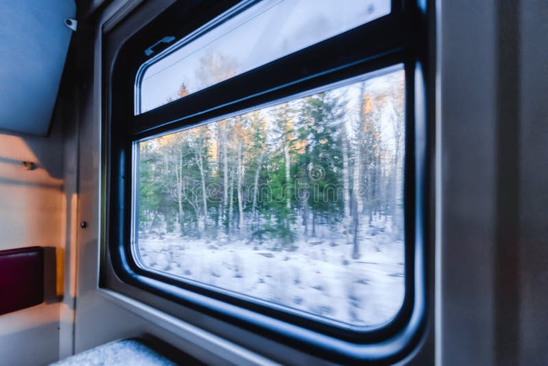 View of the Window of a Moving Passenger Train. Stock Photo - Image of ...