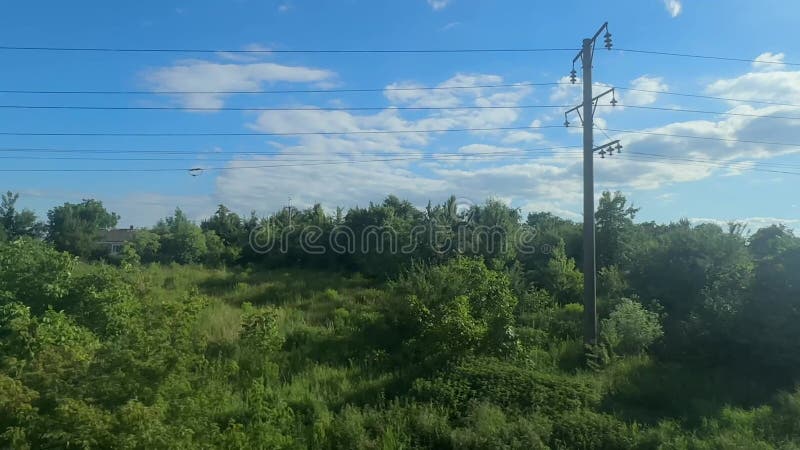 View from the Window of a Passing Train. Train Ride, Sunset, Reflection ...