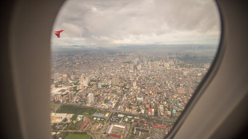 View from the Window of the Plane To the City of Manila. Philippines ...