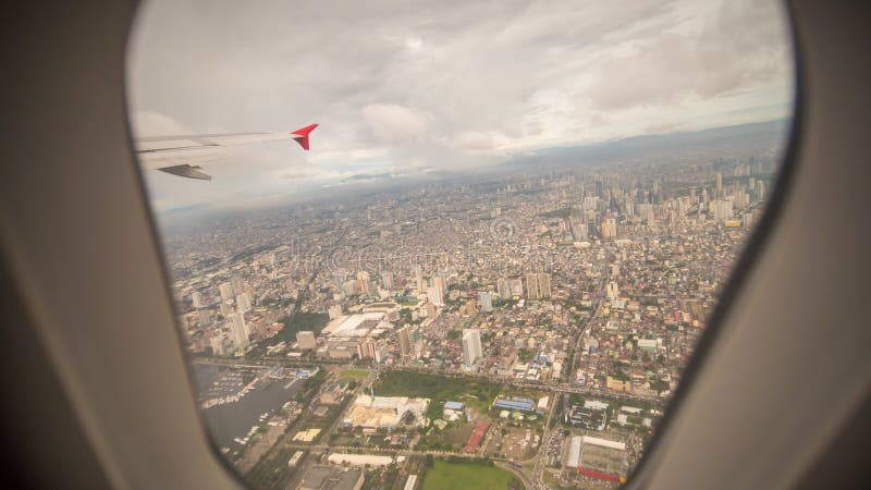 View from the Window of the Plane To the City of Manila. Philippines ...