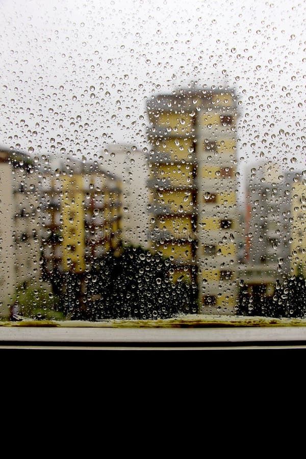 View from the Window while is Raining, Sad Mood Stock Image - Image of ...