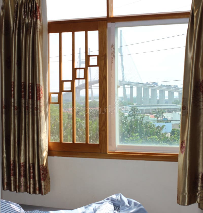 Wooden Window Of A Rural House In Vietnam Stock Photo - Image of ...