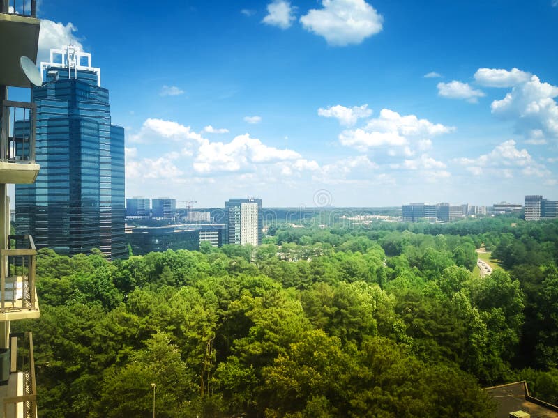 The View from the Window of a Skyscraper in Atlanta. Clear the Sky Over ...