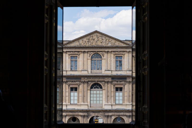 View from a Window To the Louvre Museum Historic Building in Paris ...