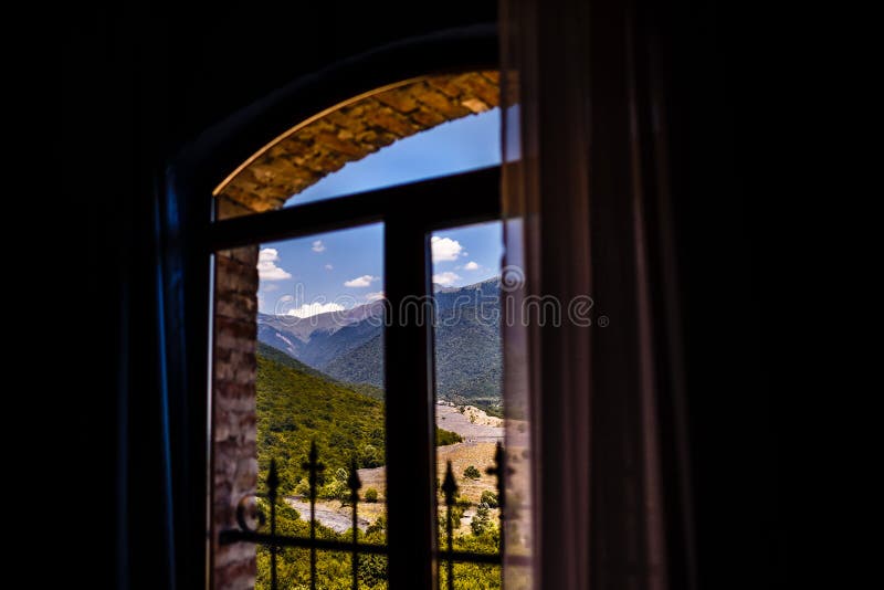 View through the Window To the Mountains Stock Image - Image of view ...