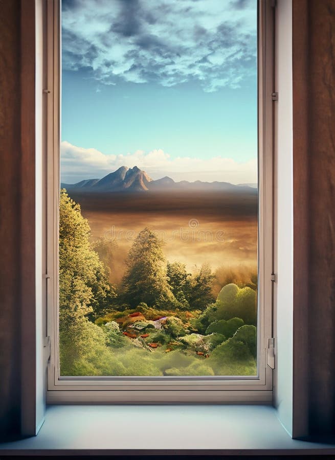 View from the Window To Nature Suitable As a Background Stock ...