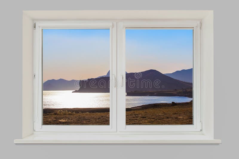 View from the Window To the Sea Shore Stock Photo - Image of blue ...