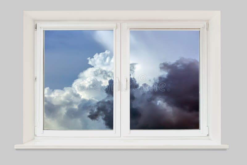 View from the Window To the Sky with Clouds Stock Image - Image of ...