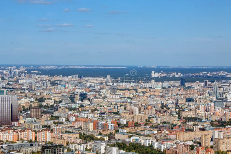 The View from the Window of the Tower Skyscraper in Moscow City Summer ...