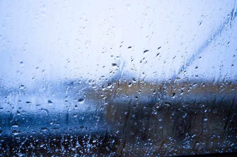 View from the Window on a Wet Winter Landscape. Wet Snow and White ...
