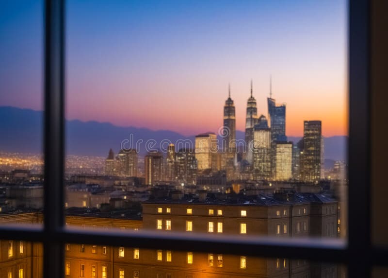 A View from Windows Building. City Scape and Reflections Stock ...