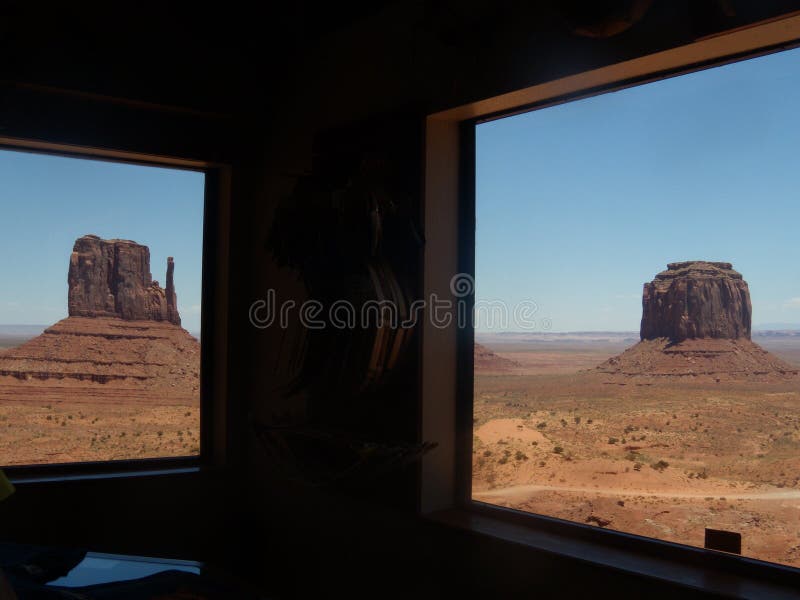 View through the Windows on the Monuments Valley Stock Photo - Image of ...