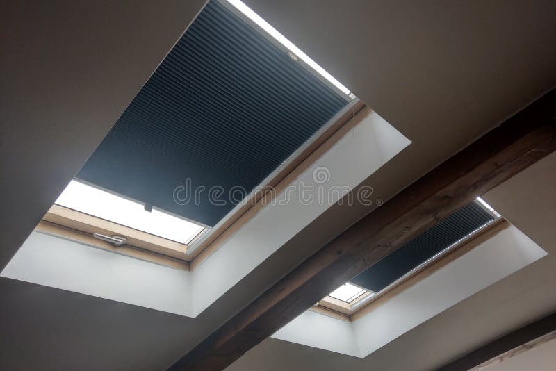 View of the Windows in the Roof of the House. More Light in the Room ...