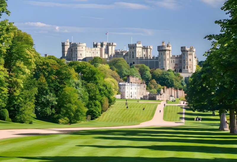 A view of Windsor Castle stock illustration. Illustration of windsor ...