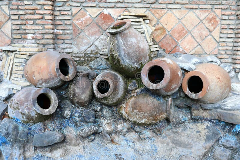 View of Wine Kvevri Earthenware Vessels Stock Image - Image of ...