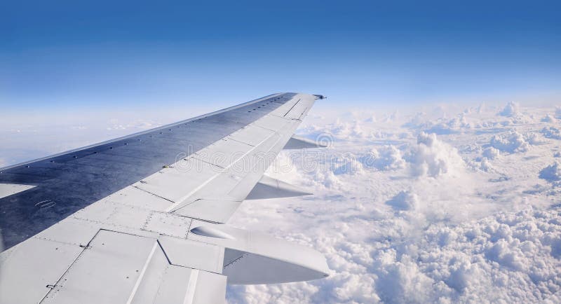 View of the Wing from a Plane Window Stock Photo - Image of machine ...