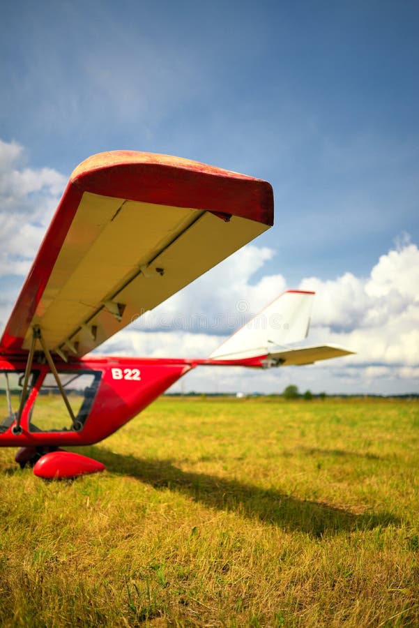 View of a Wing of the Ultralight Plane Stock Image - Image of aircraft ...