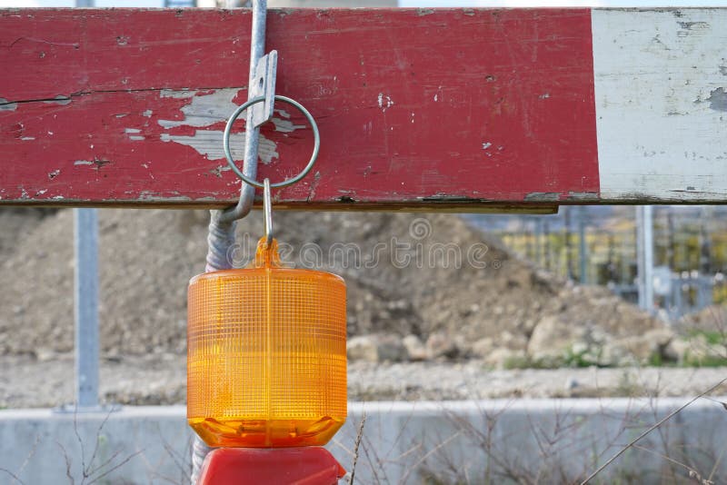 View on the Wireless Warning Construction Light of Beacon Shape. Stock ...