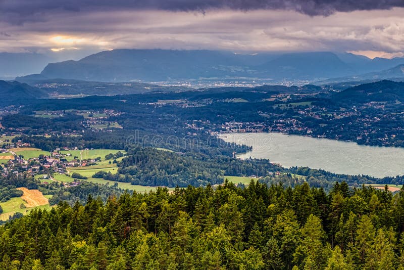 View of WoertherSee Lake in Austria Stock Photo - Image of carinthia ...