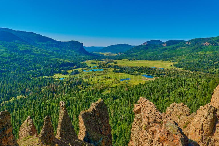 View from Wolf Creek Valley Overlook, CO Stock Image - Image of green ...
