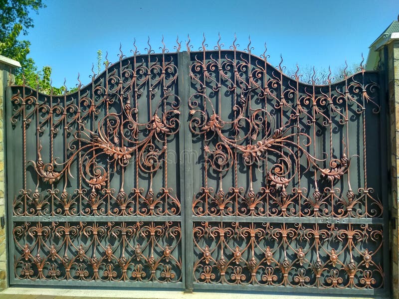 Forged iron gates stock photo. Image of wonderful, hammered - 115367828