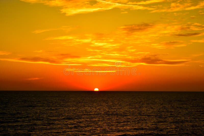 View of a Wonderful Sunset Over the Ocean Stock Photo - Image of dusk ...